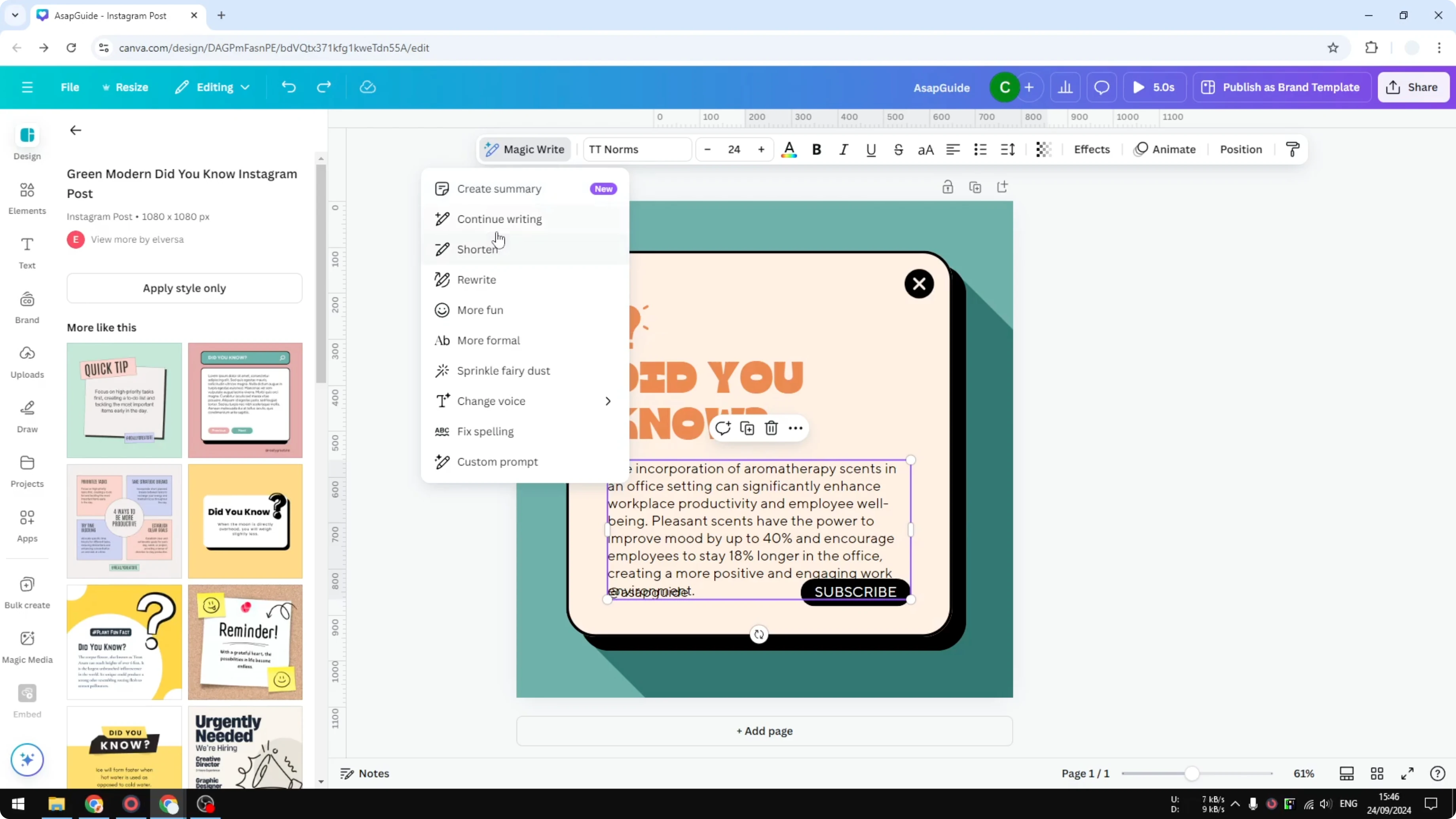 How to Use Rewrite Text Using AI in Canva